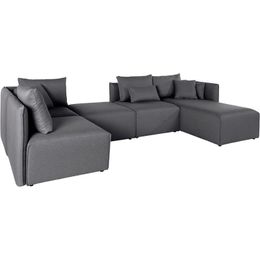 OTTO home Wohnlandschaft &raquo;N&ouml;re U-Form&laquo; 5 Teile, in vielen Bezugsqualit&auml;ten und Farben s. auch "N&ouml;re" grau Struktur fein (100% Polyester);Struktur (100