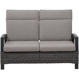 siena GARDEN Gartenlounge-Bank &raquo;CORIDO Lounge 2er Sofa in charcoal grey&laquo; Gestell Alu matt anthrazit, mit Sitz- u. R&uuml;ckenkissen taupe meliert grau Aluminium, 