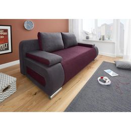 Collection AB Schlafsofa &raquo;Moritz B: 200 cm, Liegefl. 142x200 cm&laquo; lila Kunstleder SOFTLUX / Struktur ( 20% Acryl; 80% Polyester);Microfaser PRIMABELLE 