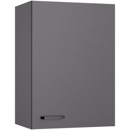 KOCHSTATION H&auml;ngeschrank &raquo;KS-Paula&laquo; 50 cm breit, 70 cm hoch, mit 1 T&uuml;r, 2 Einlegeb&ouml;den anthrazit, B/H/T: 50cm x 70,4cm x 34,9cm, T&uuml;ren: 1 Stk.