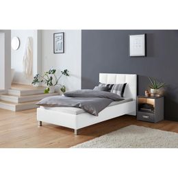 Westfalia Schlafkomfort Polsterbett wei&szlig; Bezug Bett: 100% Polyurethan;Bonnell-Federkernmatratze: 51% Polypropylen, 39% Polyester, 10% Baumwolle;Kaltschaummatratze: 100% 