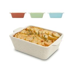 Praknu Auflaufform Keramik Wei&szlig; 21cm &ndash; Backofen 280&deg;C & Mikrowelle | Gr.: onesize