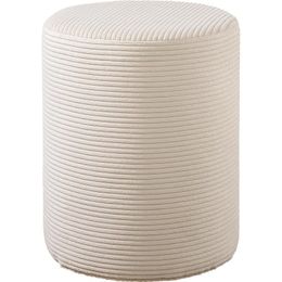 Maintal Polsterhocker &raquo;H&uuml;geldorf&laquo; Hocker rund aus Cord-Bezug beige B/H/T: 40cm x 50cm x 40cm, Cord