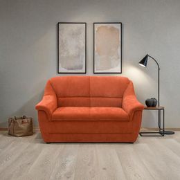 DOMO collection 2-Sitzer &raquo;Lale, zeitloses und komfortables Sofa, bequeme Armlehnen, Breite 155cm&laquo; orange 100% Polyester B/H/T: 155cm x 88cm x 93cm, 