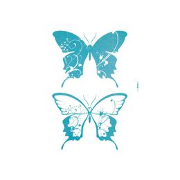 Komar Wandtattoo &raquo;Farfalle - Gr&ouml;&szlig;e 50 x 70 cm&laquo; selbstklebend, Wandsticker blau Folie B/H/T: 50cm x 70cm, Schmetterlinge