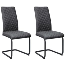 OTTO home Esszimmerstuhl &raquo;Valbourg&laquo; () Freischwinger, gepolsterte R&uuml;ckenlehne und Sitzfl&auml;che, 2er Set grau Stoff B/H/T: 44cm x 99cm x 60cm