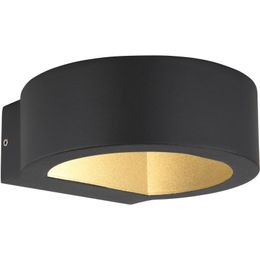 Globo LIGHTING LED Au&szlig;en-Wandleuchte &raquo;SLICE I&laquo; LED-Modul 1 Stk. Warmwei&szlig; Au&szlig;enbereich/IP54/3000K/Lichtschein: auf- und abw&auml;rts schwarz 1 Stk.
