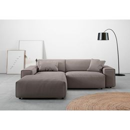 Home Affaire Ecksofa &raquo;Glimminge L-Form auch in Breitcord, Feincord + Easy care-Bezug,&laquo; Breite 234, Zierkissen grau B/H/T: 234cm x 71cm x 191cm, Easy 