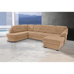 Sit & More sit&more Wohnlandschaft &raquo;Savoni U-Form&laquo; wahlweise mit Schlaffunktion braun NaturLEDER (echtes Rindsleder) in Sitz und R&uuml;cken. Korpus in passendem 