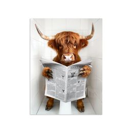 OnlyWow Poster Zeitung Schottisches Hochlandrind | Gr.: 20x30-cm