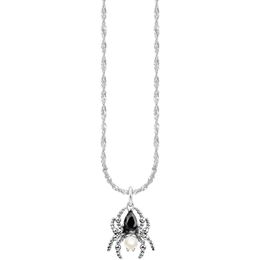 Thomas Sabo Damen Thomas Sabo Kette mit Anh&auml;nger &raquo;Spider Romance Kette Spinnen-Design&laquo; mit Zirkonia (synth.) - mit S&uuml;&szlig;wasserzuchtperle schwarz-wei&szlig; 45