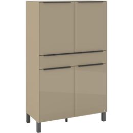 set one by Musterring Highboard &raquo;Reno&laquo; 1 Stk. tlg. Mit Vierkantfu&szlig; in diversen Farben, 152 cm H&ouml;he & Farbauswahl beige Glas, Holzwerkstoff B/H/T: 92cm