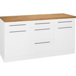 Wiho-K&uuml;chen wiho K&uuml;chen Unterschrank &raquo;Unna&laquo; 150 cm breit wei&szlig; B/H/T: 150cm x 85cm x 60cm, Schubladen: 3 Stk. T&uuml;ren: 2 Stk.