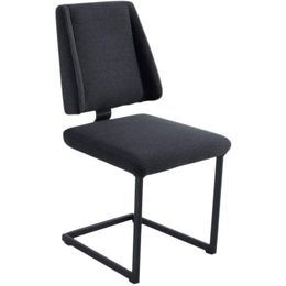 K+w Komfort & Wohnen K+W Komfort & Wohnen Esszimmerstuhl &raquo;Longbeach, Freischwinger&laquo; () 1 Stk.mit Gestell und Abstandshalter in Metall schwarz Struktur, Sitzkomfort blau B/