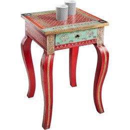 Otto Home Damen OTTO home Beistelltisch handgearbeitet und handbemalt bunt B/H/T: 38cm x 53cm x 38cm