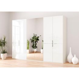Musterring Kleiderschrank &raquo;Imola W&laquo; inkl. Einlegeb&ouml;den und Kleiderstangen, mit Glas- und Spiegelt&uuml;ren wei&szlig; Floatglas, Holzwerkstoff B/H/T: 295,2cm x 216cm x 58cm
