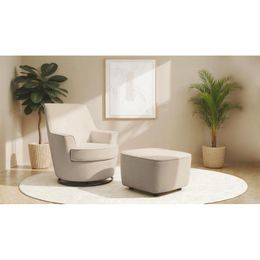 Home Affaire Drehsessel &raquo;HETTY, Drehsessel mit Wippfunktion und Hocker; Lesesessel, Armsessel&laquo; Set, 2 Stk. tlg. mit Dreh/Wippfunktion, mit Federkern, 