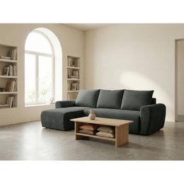 Home Affaire Ecksofa &raquo;Nortrud-Uni, 241 cm, L-Form, mit Schlaffunktion u. Bettkasten&laquo; Recamiere rechts / links montierbar, Feinstruktur-Bezug 100% 