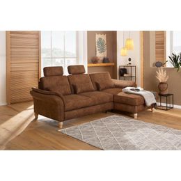 Home Affaire Ecksofa &raquo;Palace L-Form&laquo; incl. Sitztiefenverstellung, wahlweise mit Schlaffunktion und Stauraum braun Struktur fein (100% Polyester);