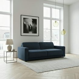 3-Sitzer &raquo;ALLIE Schlafsofa 225 cm&laquo; Bett-Funktion (108/190cm), trendiger Cord o. pflegeleichter Velours blau 100% Polyester B/H/T: 225cm x 82cm x 84cm,