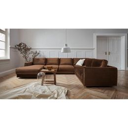 OTTO home Wohnlandschaft &raquo;Hobro U-Form&laquo; in 3 Bezugsqualit&auml;ten in vielen Farben braun Luxus-Microfaser Lederoptik (100% Polyester;Struktur grob (100% 