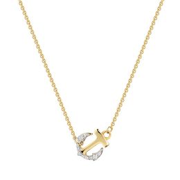 Firetti Damen Kette mit Anh&auml;nger &raquo;Schmuck Geschenk Gold 333 Halsschmuck Halskette Ankerkette Anker&laquo; mit Zirkonia (synth.) gold Gelbgold 333, L: 45 B: 