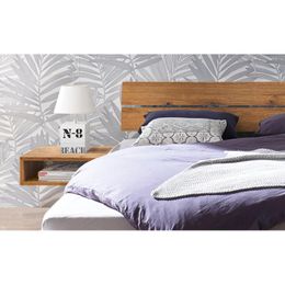 Hasena Holzbett &raquo;Prato&laquo; Fu&szlig;h&ouml;he 20 cm braun Wildcheiche massiv Liegefl&auml;che L&auml;nge B: 200cm x 140cm, H&ouml;he Bett: 36cm H&ouml;he Bettseite: 16cm H&ouml;he 