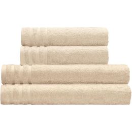 Kleine Wolke Handtuch Set &raquo;Royal, 4 St&uuml;ck (2 Handt&uuml;cher 50/100 cm + 2 Duscht&uuml;cher 70/140 cm)&laquo; Set 4 Stk. Frottier Uni Farben, mit Bord&uuml;re, weich, in verschiedenen 