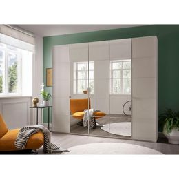 Wiemann Kleiderschrank &raquo;Quito&laquo; hochwertige Beschl&auml;ge inkl. T&uuml;rd&auml;mpfung beige Floatglas, Holzwerkstoff B/H/T: 246,3cm x 216cm x 58cm, T&uuml;ren: 5 Stk. 