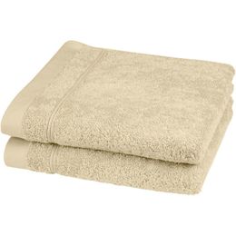 Ross Handt&uuml;cher &raquo;Rubin&laquo; 100% Baumwolle beige Frottier, Baumwolle B/L: 50cmx100cm, 2 Stk., Frottier