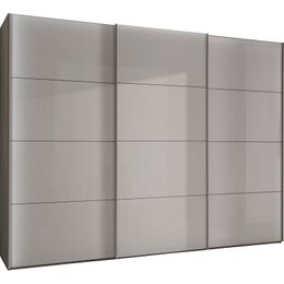 Wiemann Schwebet&uuml;renschrank &raquo;Kos&laquo; mit Schattenfuge grau Glas, Holzwerkstoff B/H/T: 278,9cm x 217cm x 67cm, T&uuml;ren: 3 Stk.