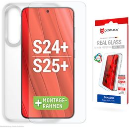 Displex Displayschutzglas &raquo;Real Glass + Case&laquo; f&uuml;r Samsung Galaxy S24+;Samsung Galaxy S25+ Displayschutzfolie Displayschutz Rundumschutz 360 Grad splitterfest 