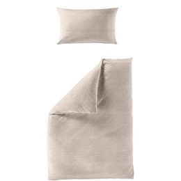 Bierbaum Bettw&auml;sche &raquo;4134&laquo; 2 Stk. Premium Mako-Satin Seersucker, 100 % Baumwolle, b&uuml;gelfrei beige Seersucker, Obermaterial: 100% Baumwolle B/L: 155cm 