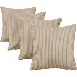 OTTO home Dekokissen &raquo;Eggery&laquo; Dekokissen mit F&uuml;llung, 2er oder 4er Set, je 40x40 cm beige Polyester B/L: 40cm, 4 Stk.