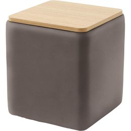 Home Affaire Ablagetisch &raquo;Kyro, Stauraum mit Tischplatte Eiche, Breite 40 cm&laquo; Stylisch, handlich und praktisch f&uuml;r dein Schlafzimmer 100% Leder B/H/T: