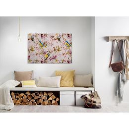 A.S. Cr&eacute;ation Leinwandbild &raquo;songbirds&laquo; Kunst V&ouml;gel 1 Stk. tlg. Keilrahmen Bild Floral Leinwand-Bild Wohnzimmer modern Wandbild Kinder bunt Holz, Stahl B/H/T: 90cm x