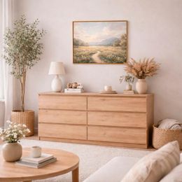 Home Affaire Kommode &raquo;Naia, 6 Schubladen im skandinavischen Design, Breite 158 cm&laquo; Viel Stauraum mit griffloser Front, in mehreren Farben braun 
