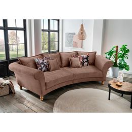 Home Affaire Big-Sofa &raquo;Tassilo geschwungene Formensprache, bequem, Mega Sofa, Breite 350cm&laquo; braun 100% Polyester B/H/T: 350cm x 95cm x 110cm, Velours,