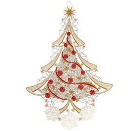 Fensterbild &raquo;Weihnachtsbaum&laquo; Made in Germany gold Polyester B/L: 24cm x 37cm