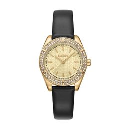 DKNY Damen DKNY Quarzuhr &raquo;Evening Watch&laquo; Armbanduhr, Damenuhr, Lederarmband, analog Einheitsgr&ouml;&szlig;e
