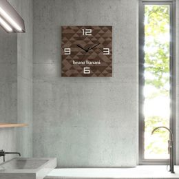 Bruno Banani Wanduhr &raquo;Wild Triangle&laquo; wahlweise mit Quarz- oder Funkuhrwerk, lautlos ohne Tickger&auml;usche braun B/H/T: 30cm x 30cm x 0,3cm, Quarzuhr