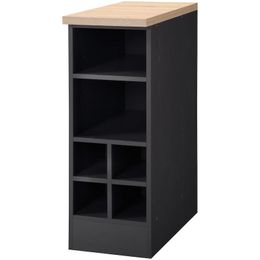 KOCHSTATION Unterschrank &raquo;KS-Stockholm&laquo; hochwertige MDF-Fronten grau Holzwerkstoff B/H/T: 30cm x 85cm x 60cm