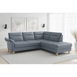 Sit & More sit&more Ecksofa &raquo;Pamela L-Form, Leder, B: 218 cm&laquo; optional Armteilverstellung, Schlaffunktion & Bettkasten grau B/H/T: 218cm x 90cm x 212cm, 