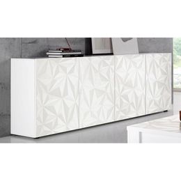 Home Affaire Sideboard &raquo;Prisma Breite 241, Kommode 4 T&uuml;ren, Anrichte&laquo; Front mit elegantem Siebdruck, grifflos, viel Stauraum wei&szlig; Einheitsgr&ouml;&szlig;e