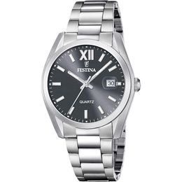 Festina Herren Quarzuhr Armbanduhr, Damenuhr, Herrenuhr, Edelstahlarmband, analog, Tag silber Einheitsgr&ouml;&szlig;e
