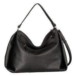 Tom Tailor Damen Tom Tailor Hobo &raquo;Cassia&laquo; leicht genarbtes Lederimitat mit ausgefeiltem Schnitt f&uuml;r viel Volumen schwarz B/H/T: 37,5cm x 30cm x 15cm