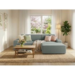 Trendmanufaktur Ecksofa &raquo;Wien, wahlweise mit Sitzvorschub und Bettkasten, Breite 246 cm&laquo; L-Form, in trendigem Cordstoff grau 95%Polyester, 5%Polyamide