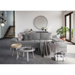 Sit & More sit&more Ecksofa &raquo;Latigo L-Form&laquo; mit Recamiere, wahlweise mit Schlaffunktion und Bettkasten grau B/H/T: 270cm x 163cm, Luxus-Microfaser, Recamiere 