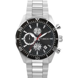 Timex Herren Chronograph &raquo;Ridgefield Chronograph&laquo; Quarzuhr, Armbanduhr, Herrenuhr, Edelstahlarmband, analog, Tag silber Einheitsgr&ouml;&szlig;e