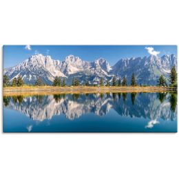Artland Wandbild &raquo;Kaisergebirge Tirol&laquo; Berge & Alpenbilder 1 Stk. tlg. als Alubild, Leinwandbild, Poster in verschied. Gr&ouml;&szlig;en blau B/H/T: 150cm x 75cm, 